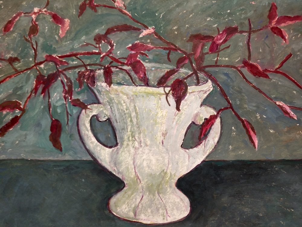 Item #AT-0378 “Autumn Leaves” Oil on Paper by Gershon Benjamin (1899 ...