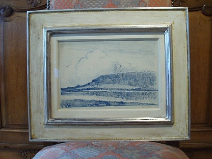 Item #AT-0169 "Clouds Over Fields" Colored Crayon on Paper by Leon Dabo ...