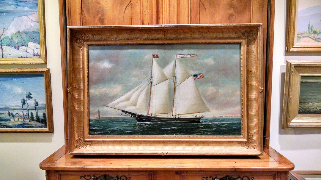 "Item #AT-0310-"Portrait of the Schooner Magnolia" Oil on Canvas by ...