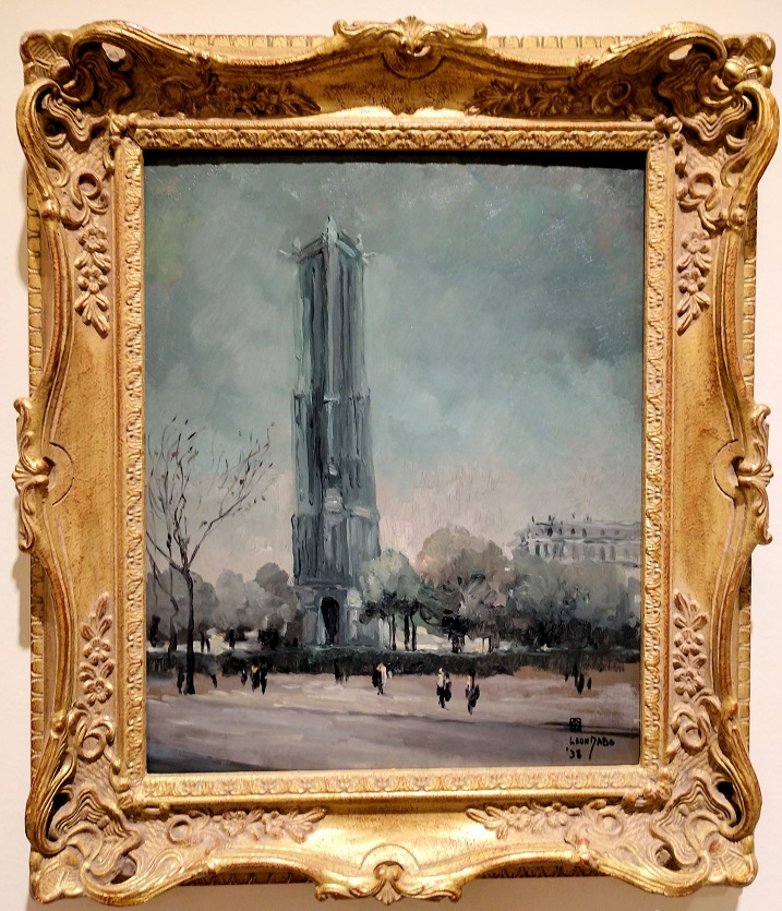 "Item #AT-0335-"Tour Saint-Jacques, Paris." Oil on Board by Leon Dabo ...
