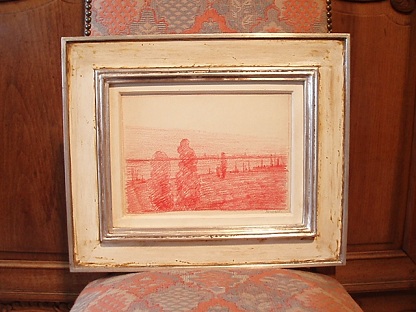 Item #AT-0186 "Hudson River Landscape" Colored Crayon on Paper by Leon ...